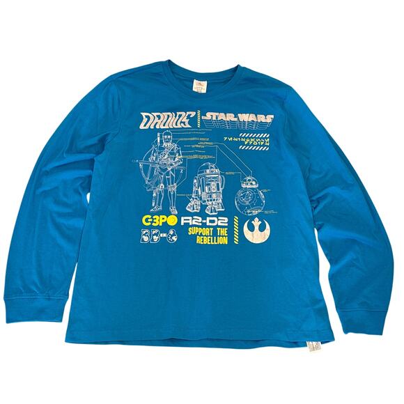 Disney | Shirts | Disney Star Wars Droids C3p R2d2 Long Sleeve ...